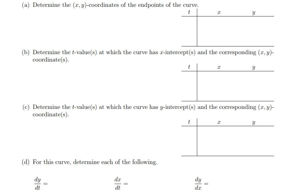 Solved 1 [40] Consider the curve defined by the parametric | Chegg.com