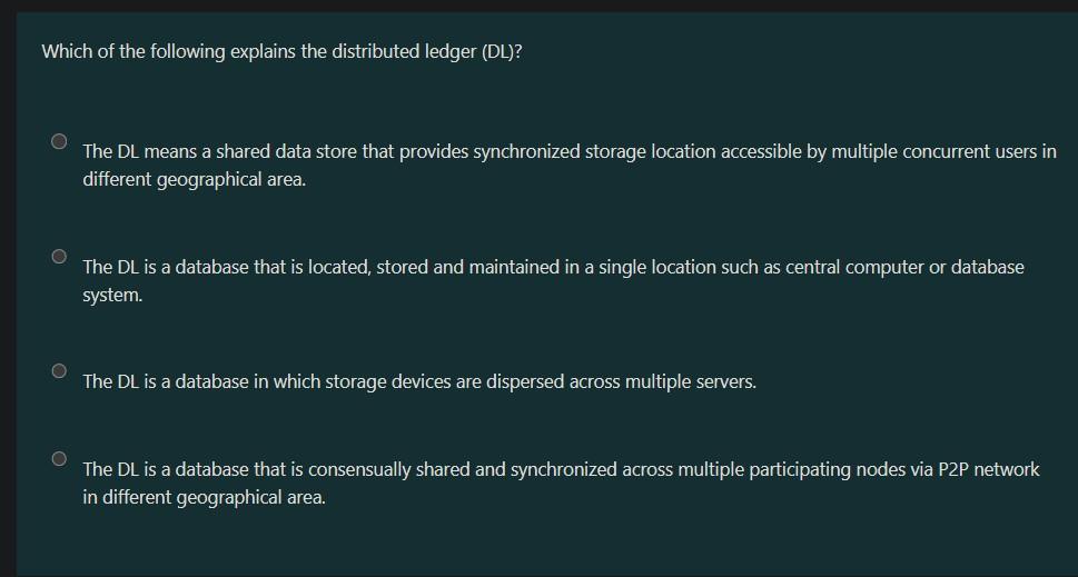 Solved Which of the following explains the distributed | Chegg.com