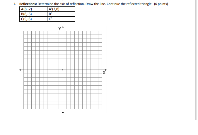 Solved 7. Reflections: Determine the axis of reflection. | Chegg.com