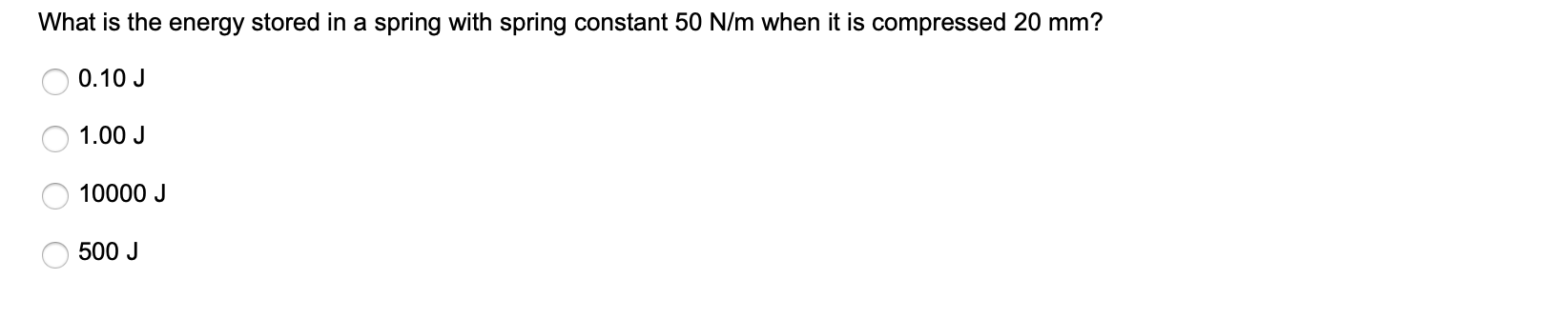 Solved What is the energy stored in a spring with spring | Chegg.com