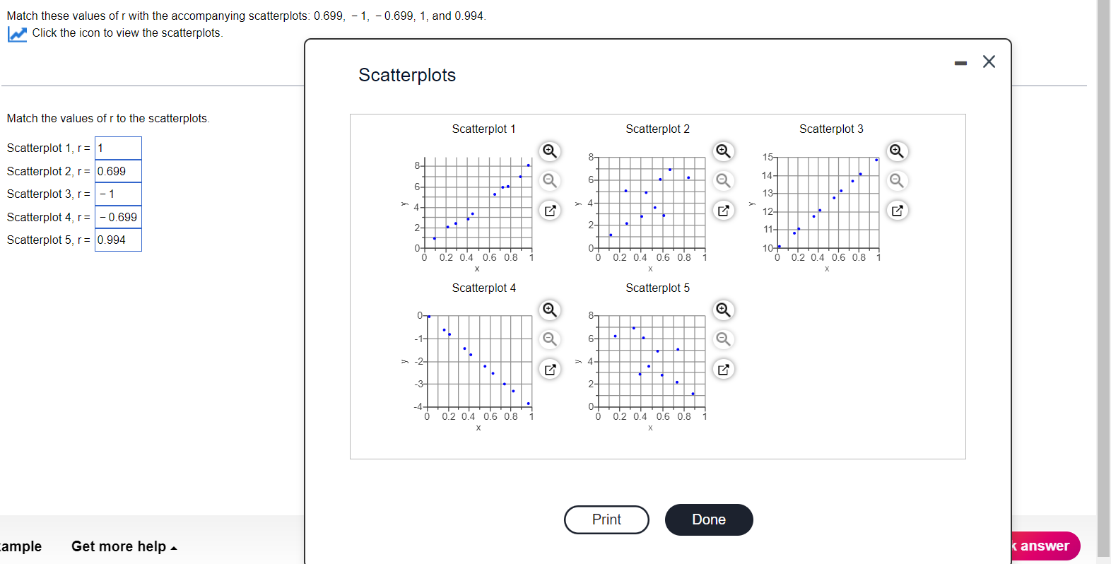 Solved Match these values of r with the accompanying | Chegg.com