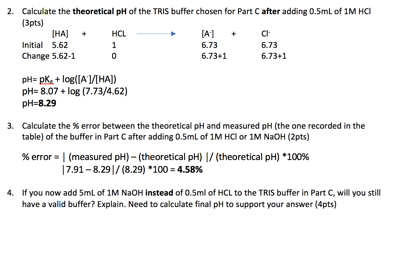 Solved Buffer Chosen: TRIS PART C: Why is a buffer a buffer? | Chegg.com