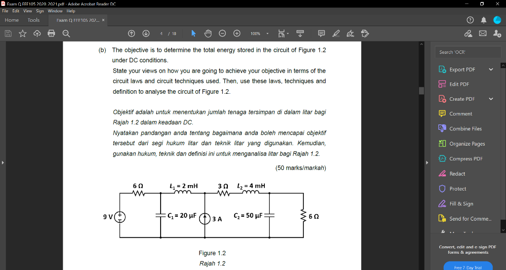 Solved Exam Q EFE105 2020 2021.pdf - Adobe Acrobat Reader DC | Chegg.com