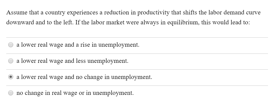 Solved Assume that a country experiences a reduction in | Chegg.com