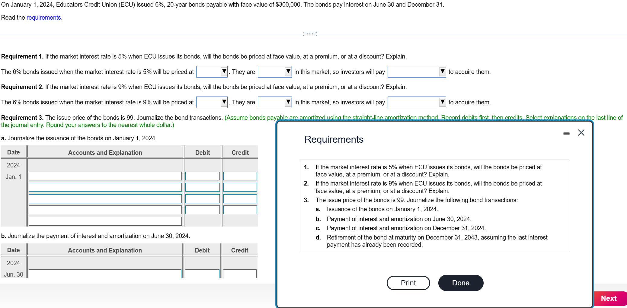 Solved Requirement 1. If the market interest rate is 5% when | Chegg.com