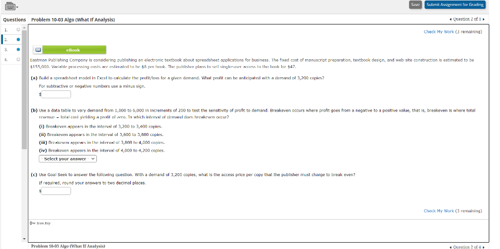 Solved Save Submit Assignment For Grading Questions Problem