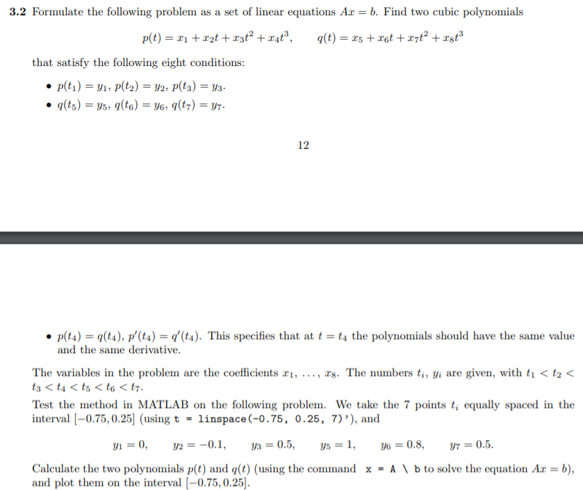 Solved 3.2 Formulate the following problem as a set of | Chegg.com