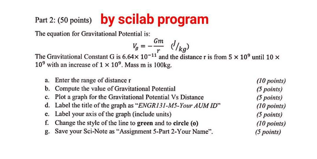 Solved Part 2: (50 points) by scilab program The equation | Chegg.com