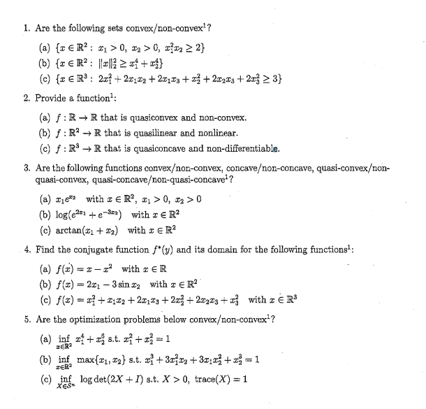 Solved 1. Are the following sets convex/non-convex?? (a) (I | Chegg.com