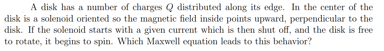 Solved A disk has a number of charges Q distributed along | Chegg.com