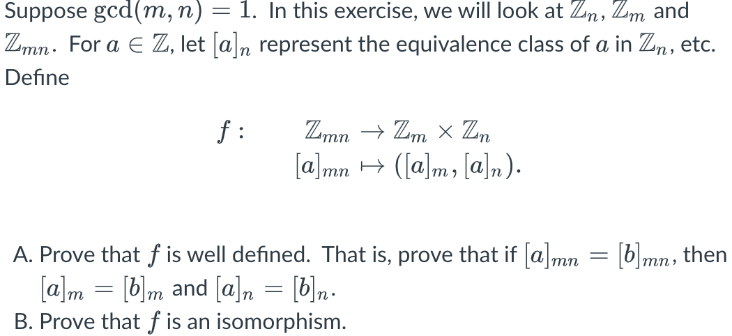 Solved Suppose gcd(m,n)=1. In this exercise, we will look at | Chegg.com