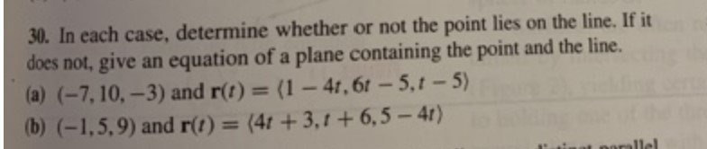 Solved 30. In each case, determine whether or not the point | Chegg.com