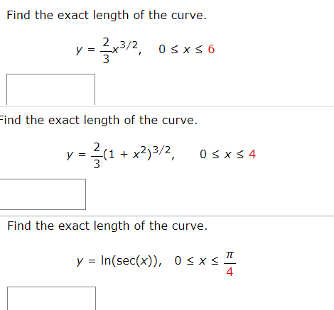 Solved Find the exact length of the curve. y=32x3/2,0≤x≤6 | Chegg.com