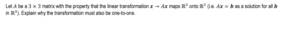 Solved Let A be a 3×3 matrix with the property that the | Chegg.com