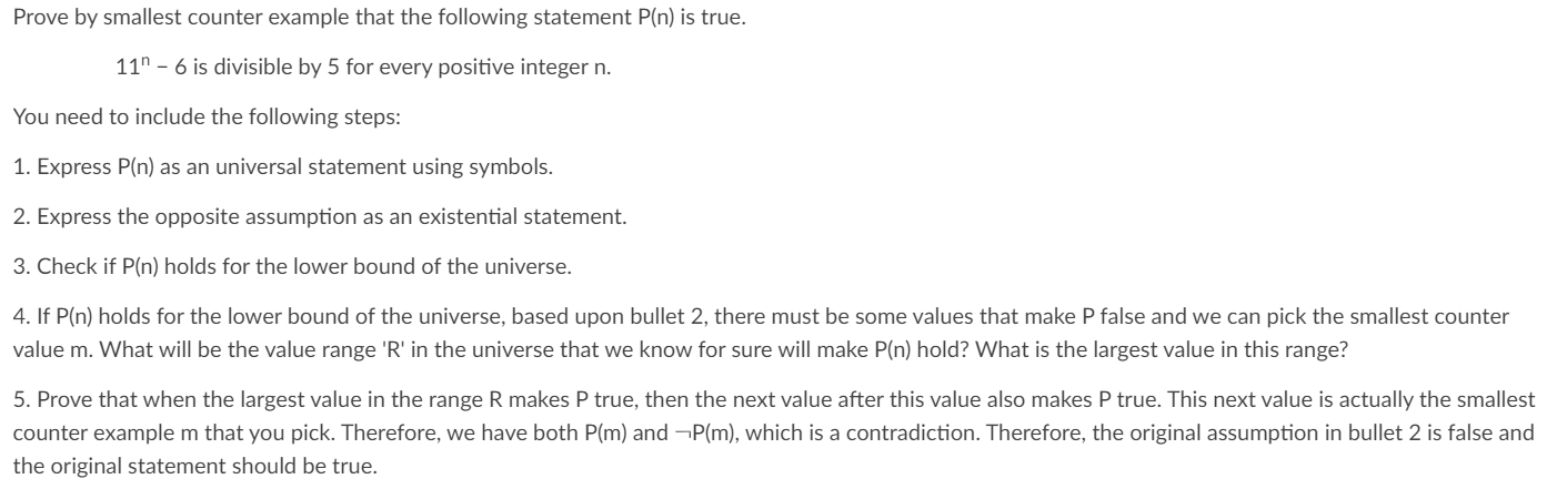 Solved Prove by smallest counter example that the following | Chegg.com