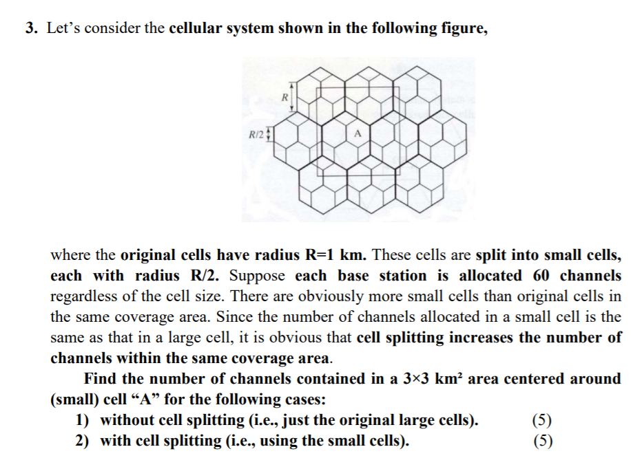 3. Let's consider the cellular system shown in the | Chegg.com