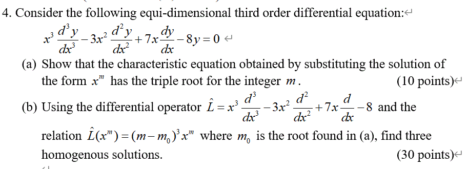 Solved 4. Consider the following equi-dimensional third | Chegg.com