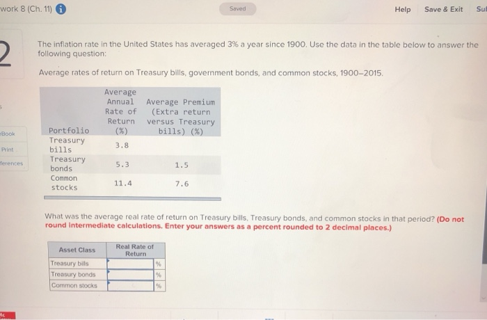 Solved work 8 (Ch. 11) Saved Help Save & Exit Sub The | Chegg.com
