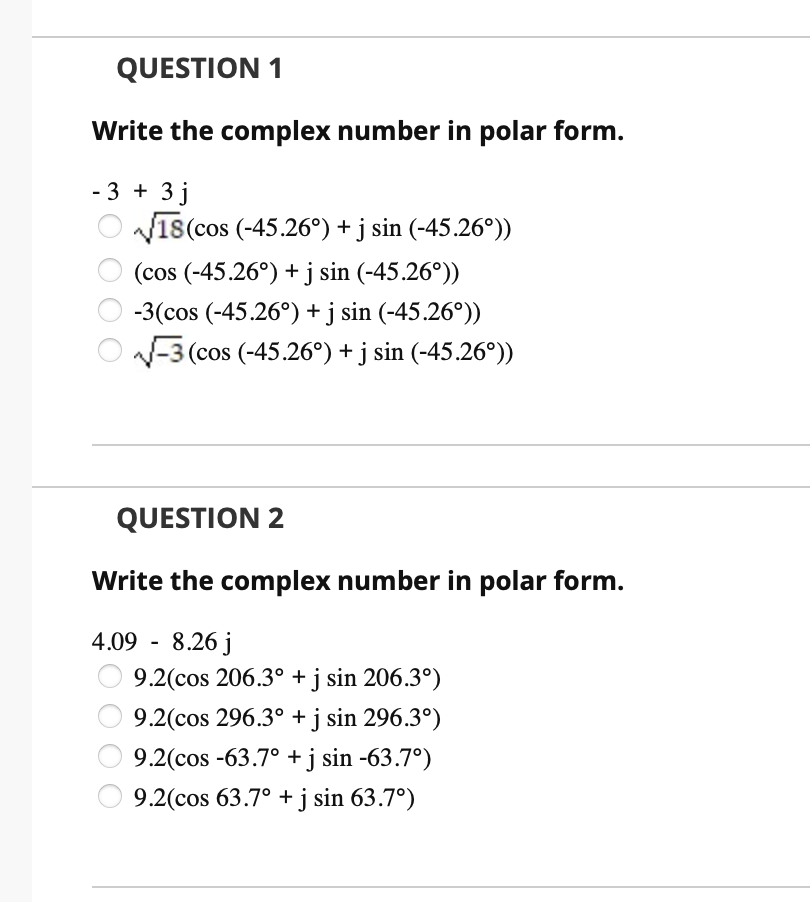 Solved Write the complex number in polar form. | Chegg.com