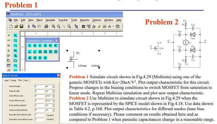 Problem 1 Simulate circuit shown in Fig.4.29 | Chegg.com