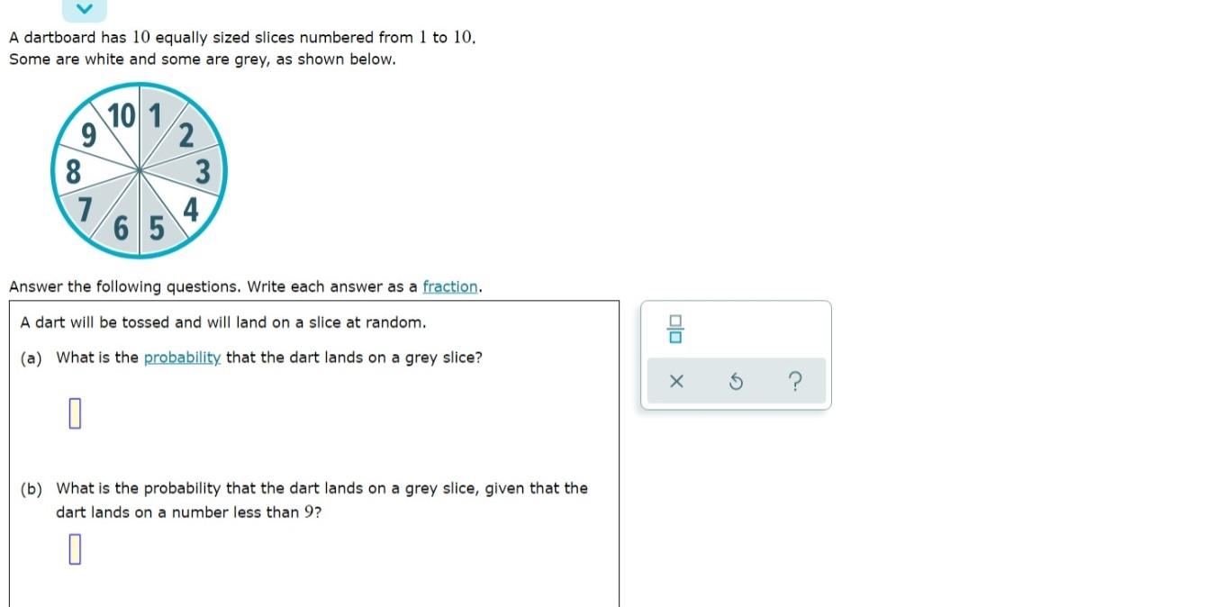Solved A dartboard has 10 equally sized slices numbered from | Chegg.com