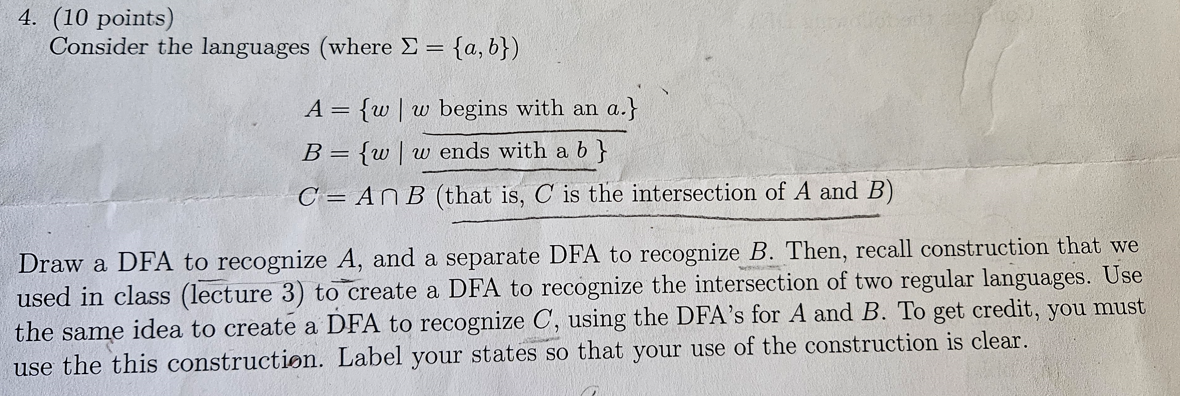 Solved 3. (10 points) Design a DFA (by drawing a state | Chegg.com
