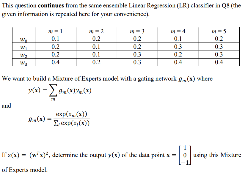 Solved This question continues from the same ensemble Linear | Chegg.com