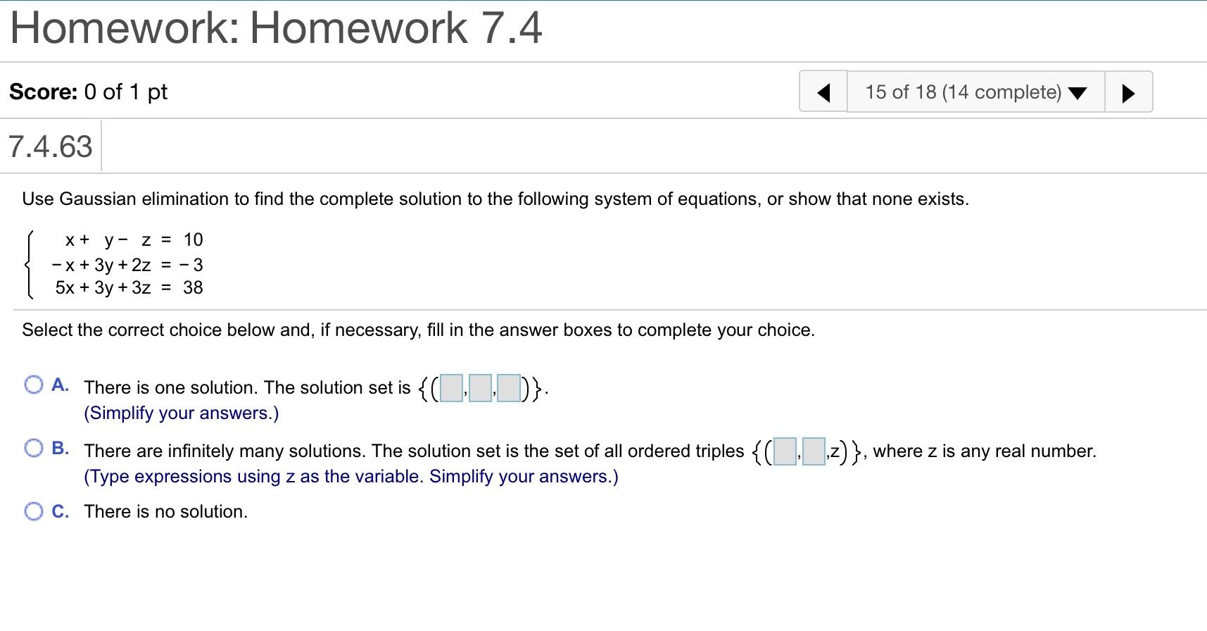 Solved Homework: Homework 7.4 Score: 0 of 1 pt 15 of 18 (14 | Chegg.com