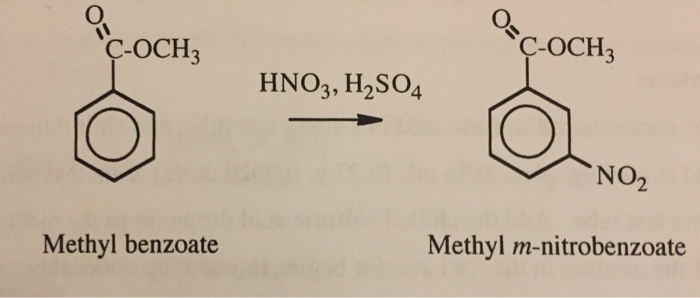 Solved C-OCH Methyl benzoate C-OCH HNO3, H2SO4 NO Methyl | Chegg.com
