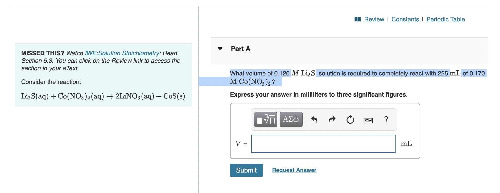 Solved \begin{tabular}{l|l} MISSED THIS? Watch IWE:Solution | Chegg.com