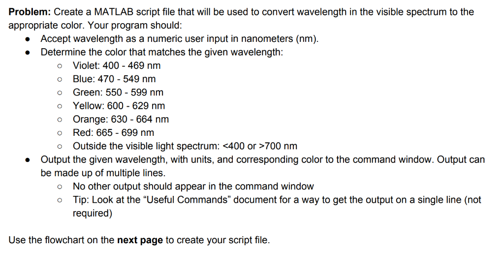 Solved Problem: Create a MATLAB script file that will be | Chegg.com