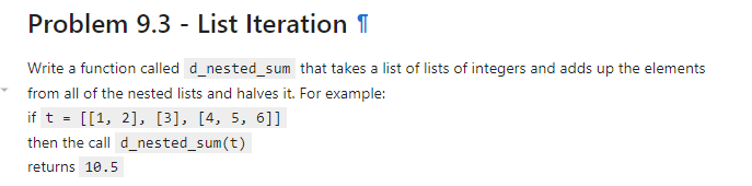 Solved Problem 9.3 - List Iteration 1 Write a function | Chegg.com