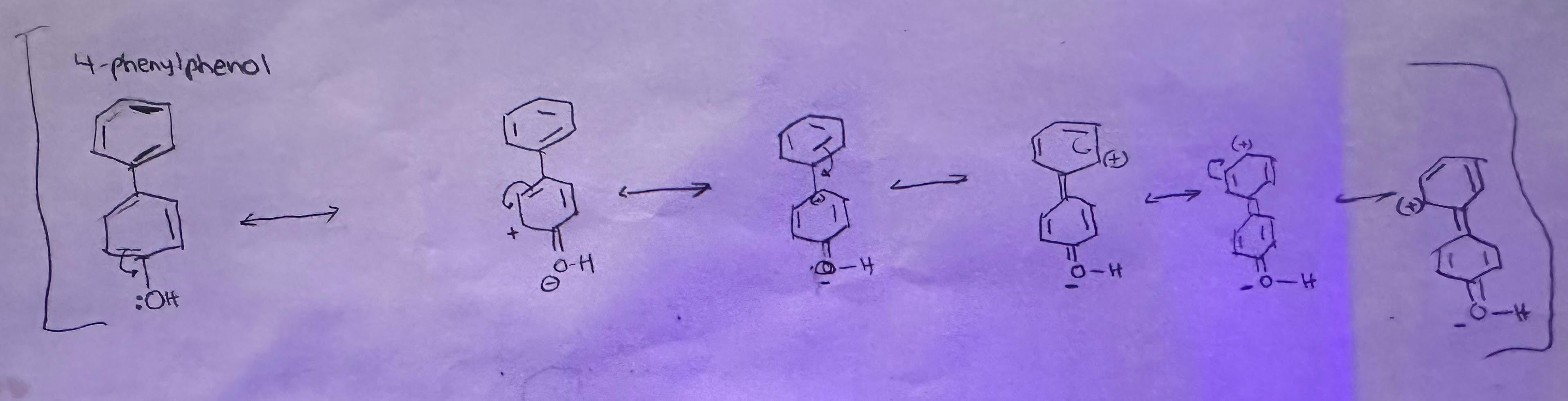 Solved What is the resonance structures of 4-phenylphenol. | Chegg.com