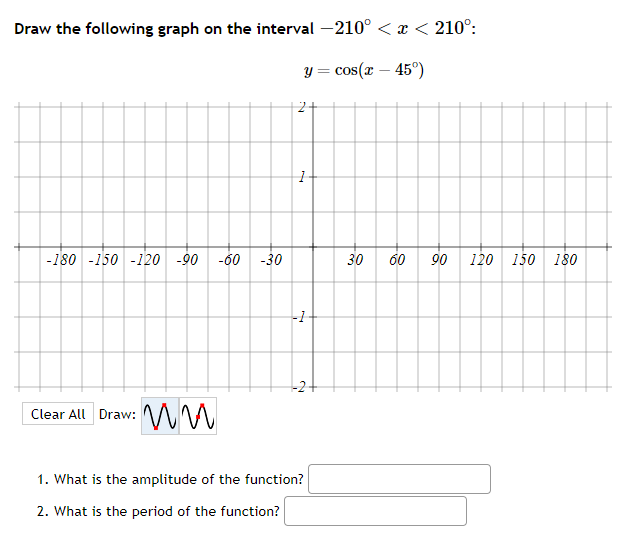 Solved Draw the following graph on the interval −210∘ | Chegg.com