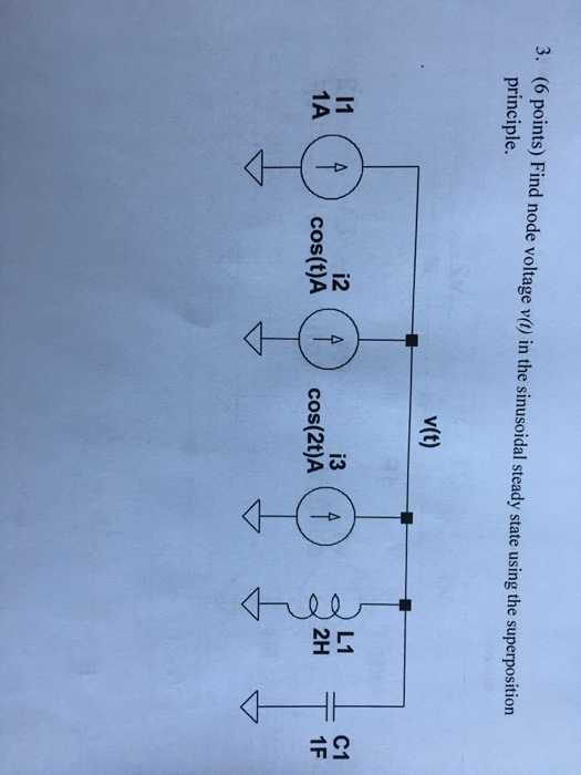 Solved 3. (6 points) Find node voltage v) in the sinusoidal | Chegg.com