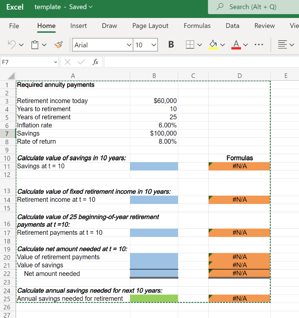 Solved Excel Online Structured Activity: Required annuity | Chegg.com
