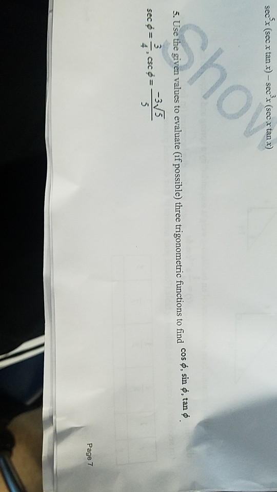 Solved sec x (sec x tan x) - sec3x (sec a tan a) 5. Use the | Chegg.com