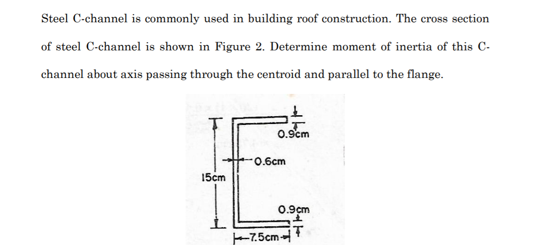 Solved Steel C-channel is commonly used in building roof | Chegg.com