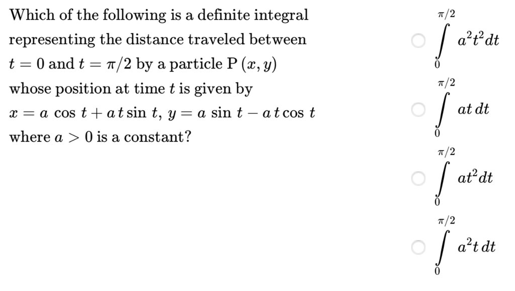 Solved Which of the following is a definite integral | Chegg.com