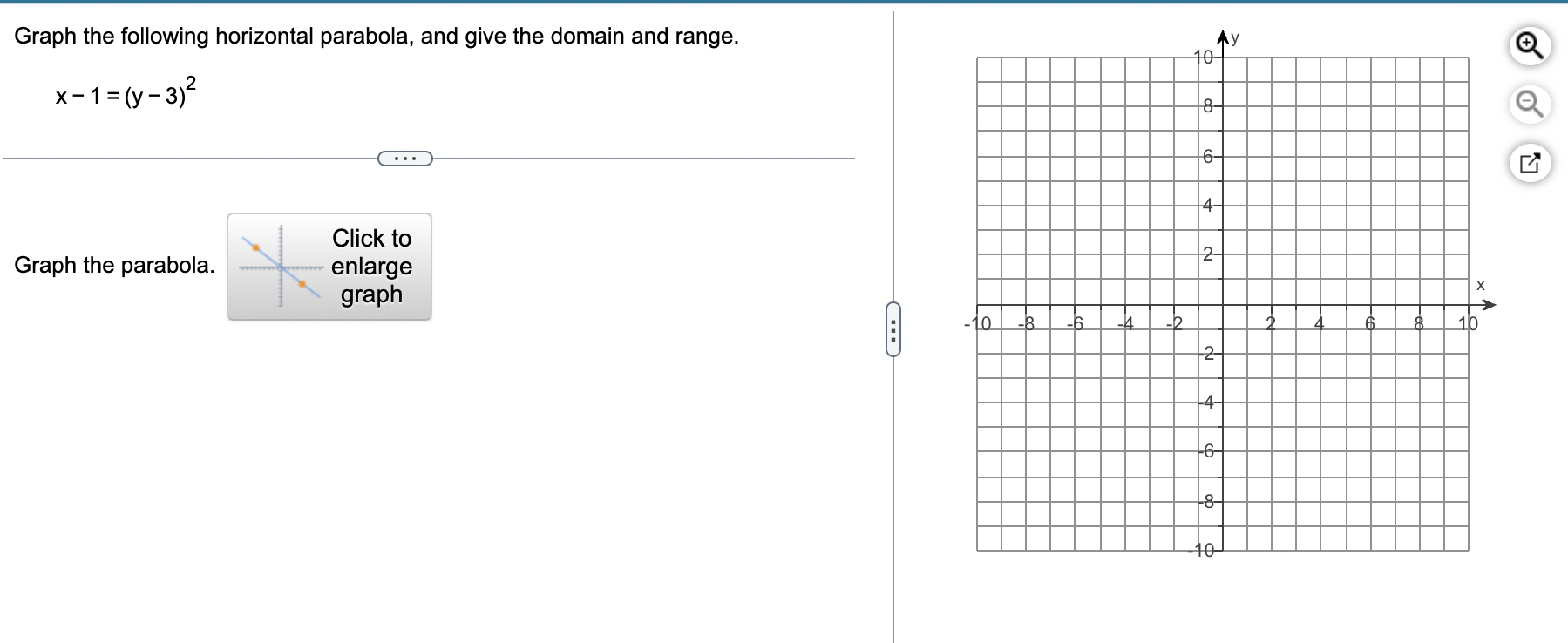 Solved Graph the following horizontal parabola, and give the | Chegg.com