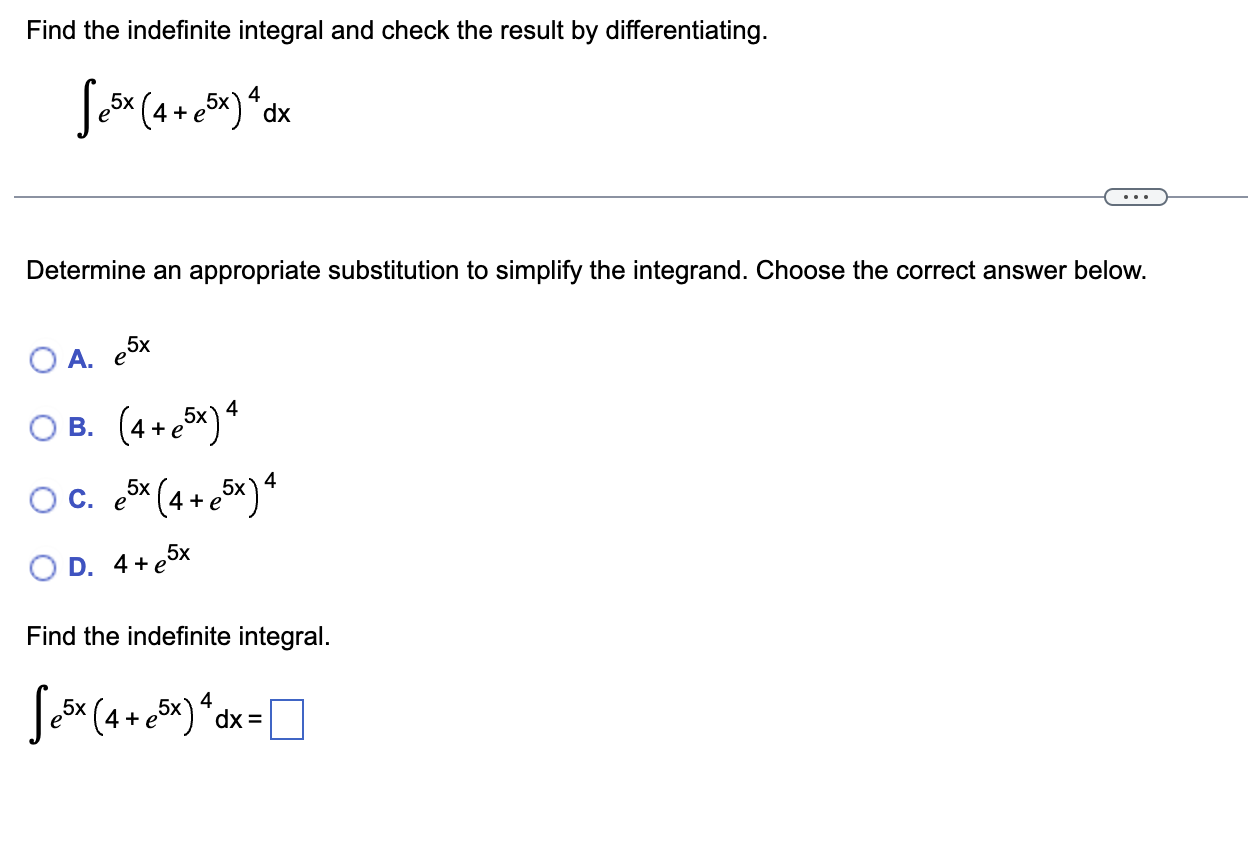 Solved Determine an appropriate substitution to simplify the | Chegg.com
