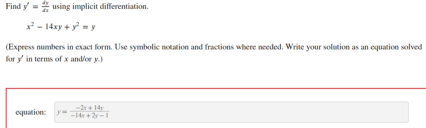 Solved Consider the implicit function and its graph. | Chegg.com