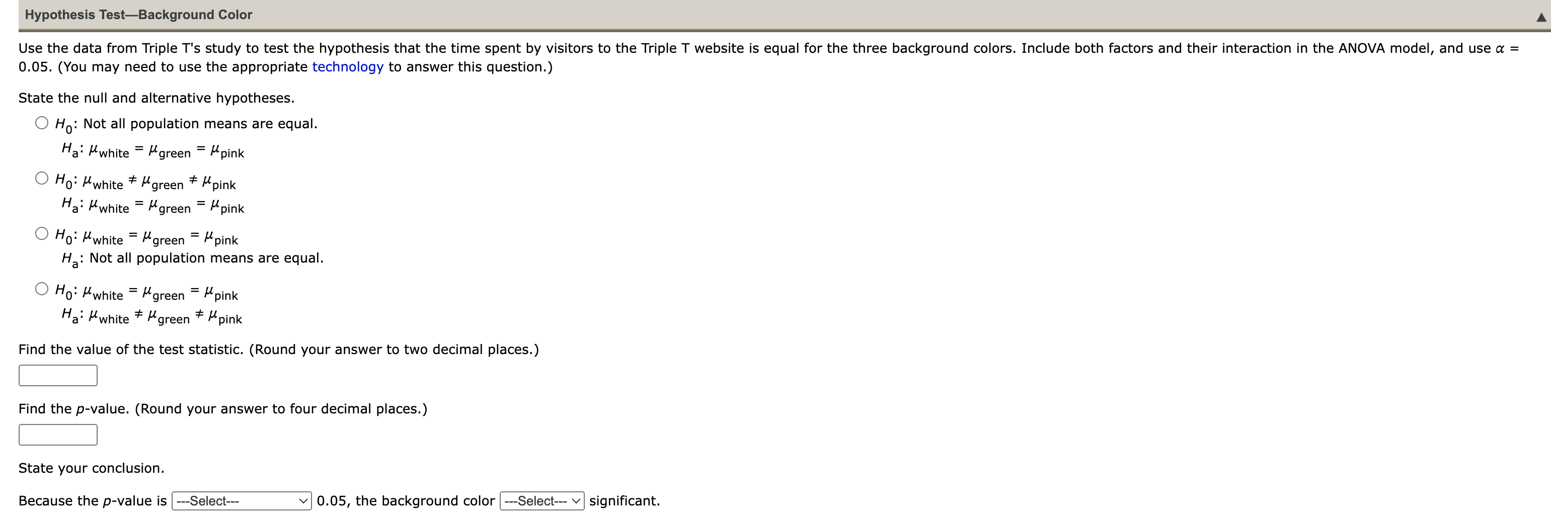 Solved combinations of background color and font. Managerial | Chegg.com