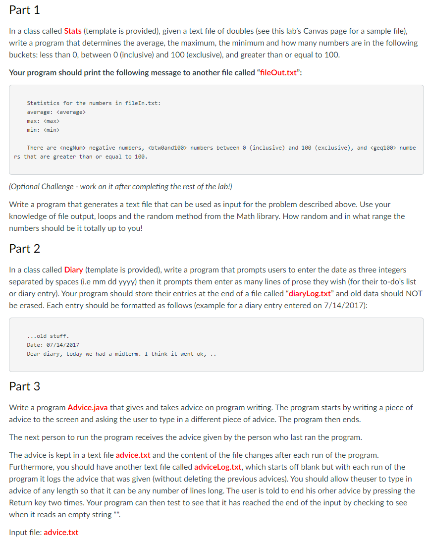 Part 1 In a class called Stats (template is | Chegg.com