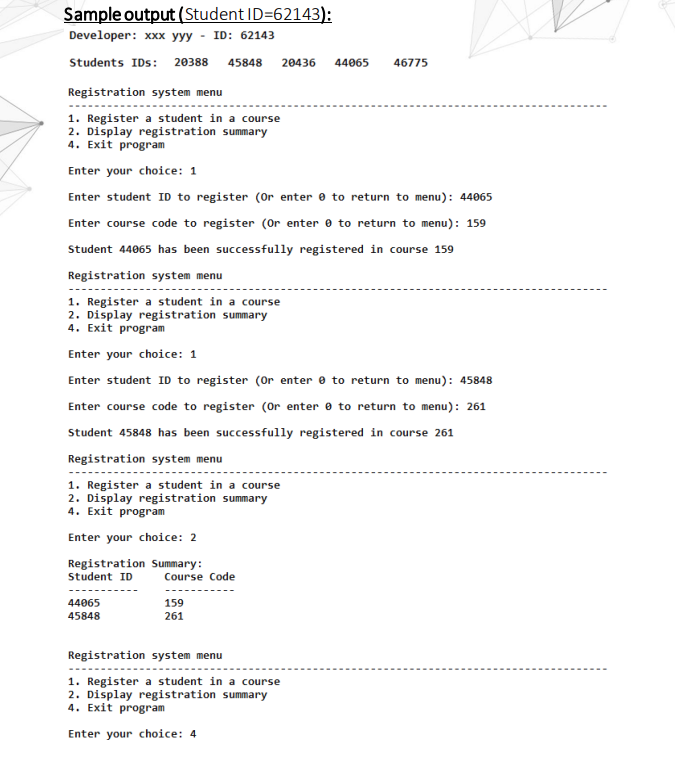 Solved Problem Write a C program that simulates a student | Chegg.com