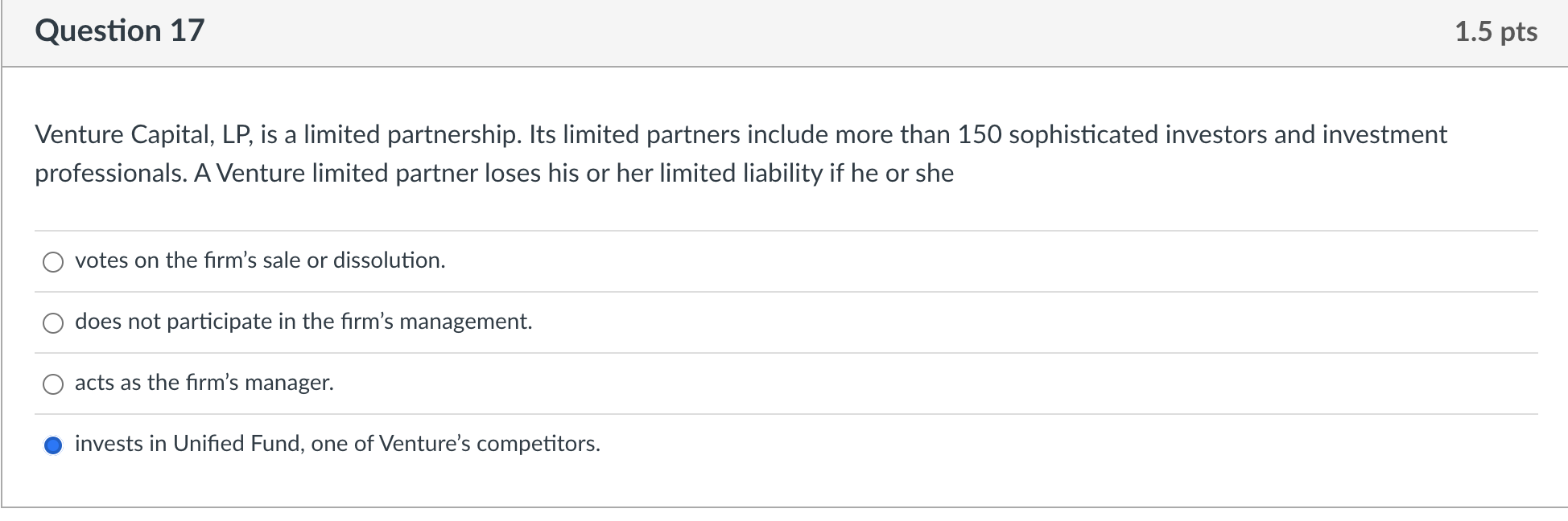 Solved Venture Capital, LP, is a limited partnership. Its | Chegg.com