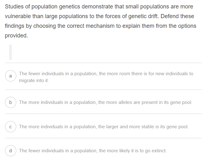 Solved Studies of population genetics demonstrate that small | Chegg.com