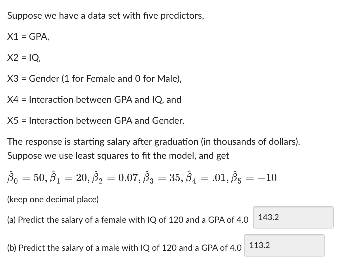 Solved Suppose we have a data set with five predictors, | Chegg.com