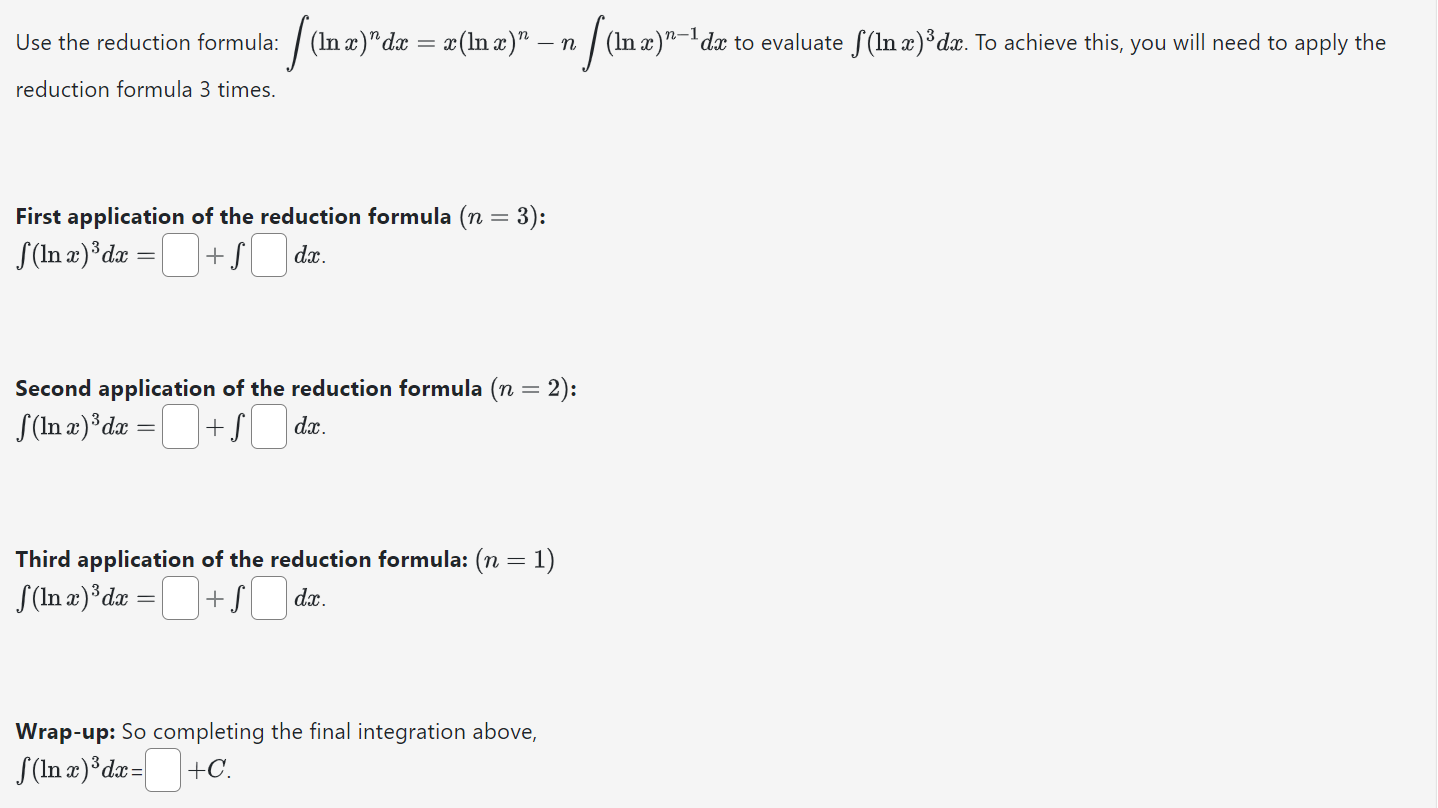 Solved Use the reduction formula: | Chegg.com