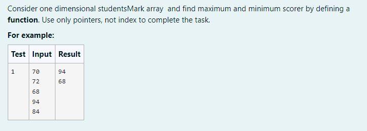 Solved Consider one dimensional students Mark array and find | Chegg.com